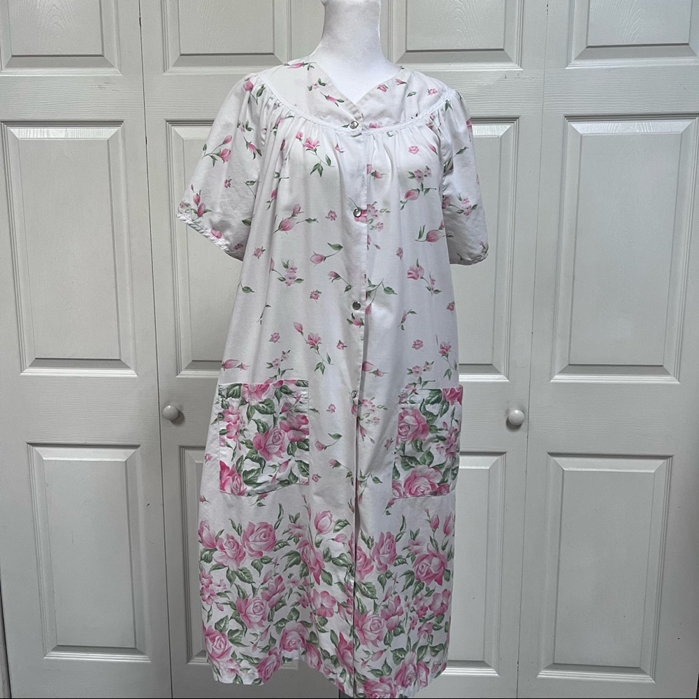 Vintage House Dress Basic Editions Cotton Size Medium… - Gem